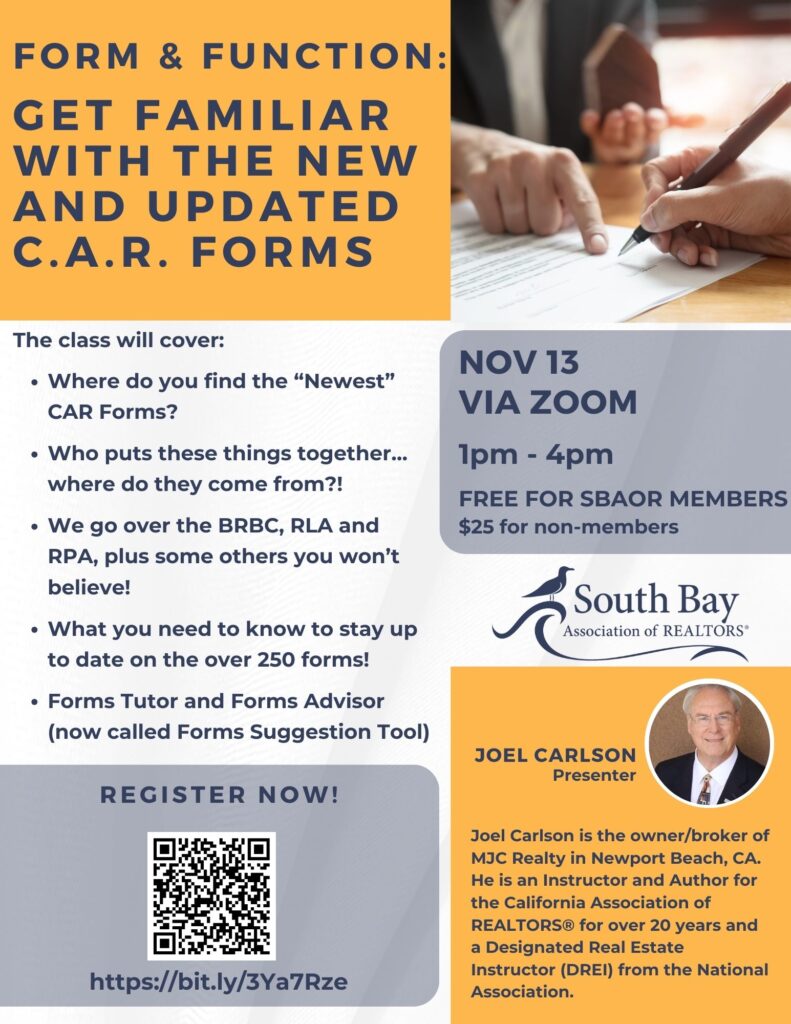 Get Familiar with the New & Updated C.A.R. Forms - South Bay ...